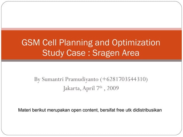 Gsm Cell Planning And Optimization | PPT