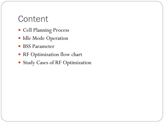 Gsm Cell Planning And Optimization | PPT