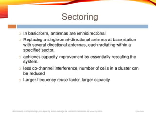 Techniques of Improving Cell Capacity and Coverage & Hand off/Handover ...