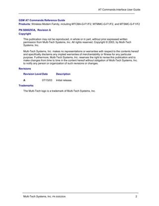 Gsm developer guide gsm at commands - rev a | PDF