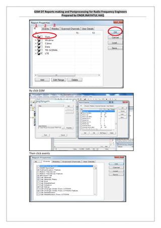 Gsm dt reports making tutorial | PDF