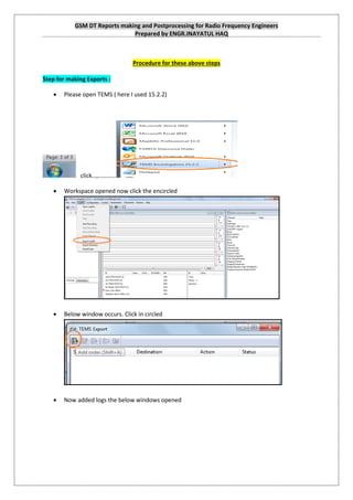 Gsm dt reports making tutorial | PDF