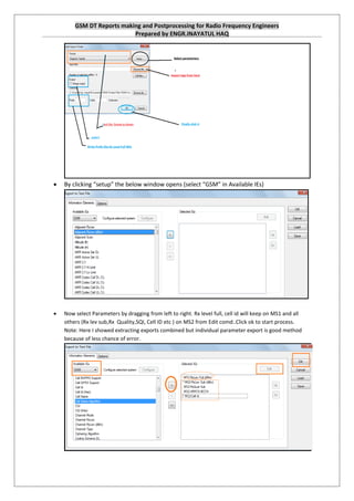 Gsm dt reports making tutorial | PDF