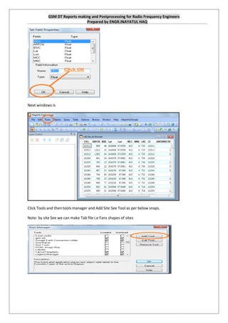 Gsm dt reports making tutorial | PDF