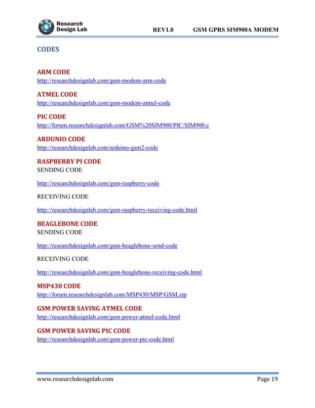 GSM GPRS SIM900A Module with Stub Antenna and SMA Connector | PDF