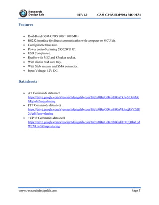 GSM GPRS SIM900A Module with Stub Antenna and SMA Connector | PDF