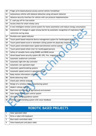 Gsm, gps, zigbee, rfid, robotics, bluetooth, voice based embedded ...