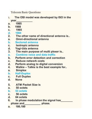 Gsm interview question | PDF