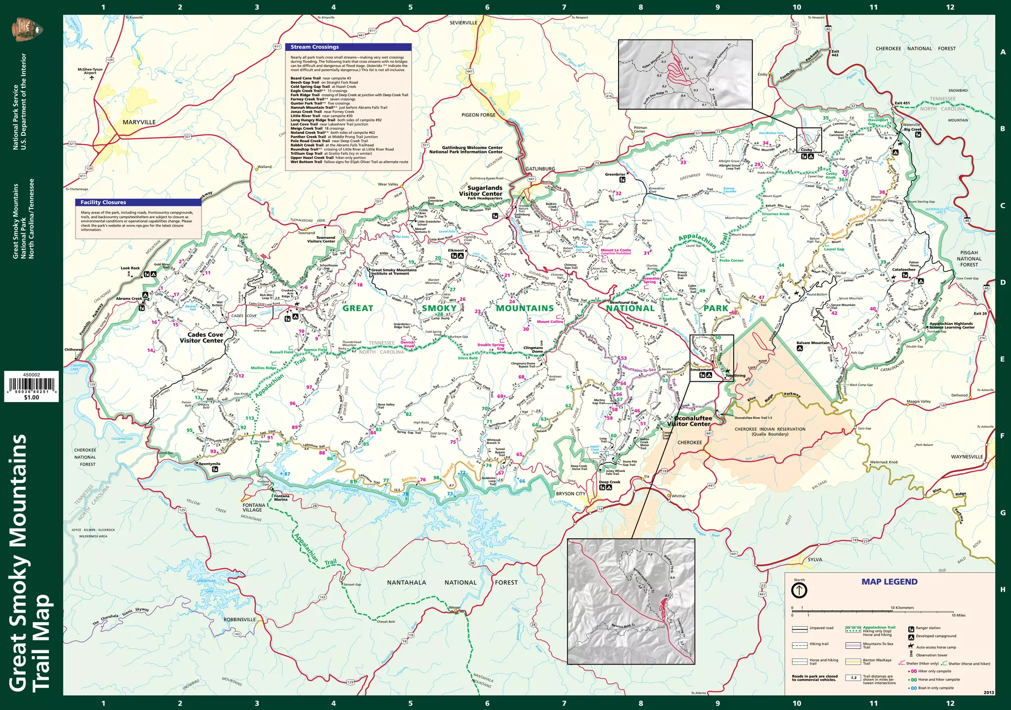 Great Smoky Mountains National Park- Trails Map | PDF