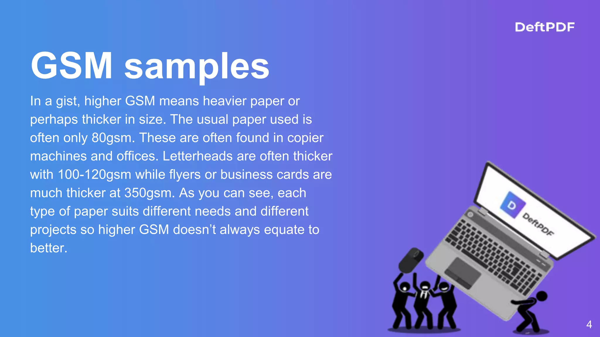 What is GSM? Knowing thick and thin papers | PPT