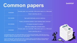 What is GSM? Knowing thick and thin papers | PPTX