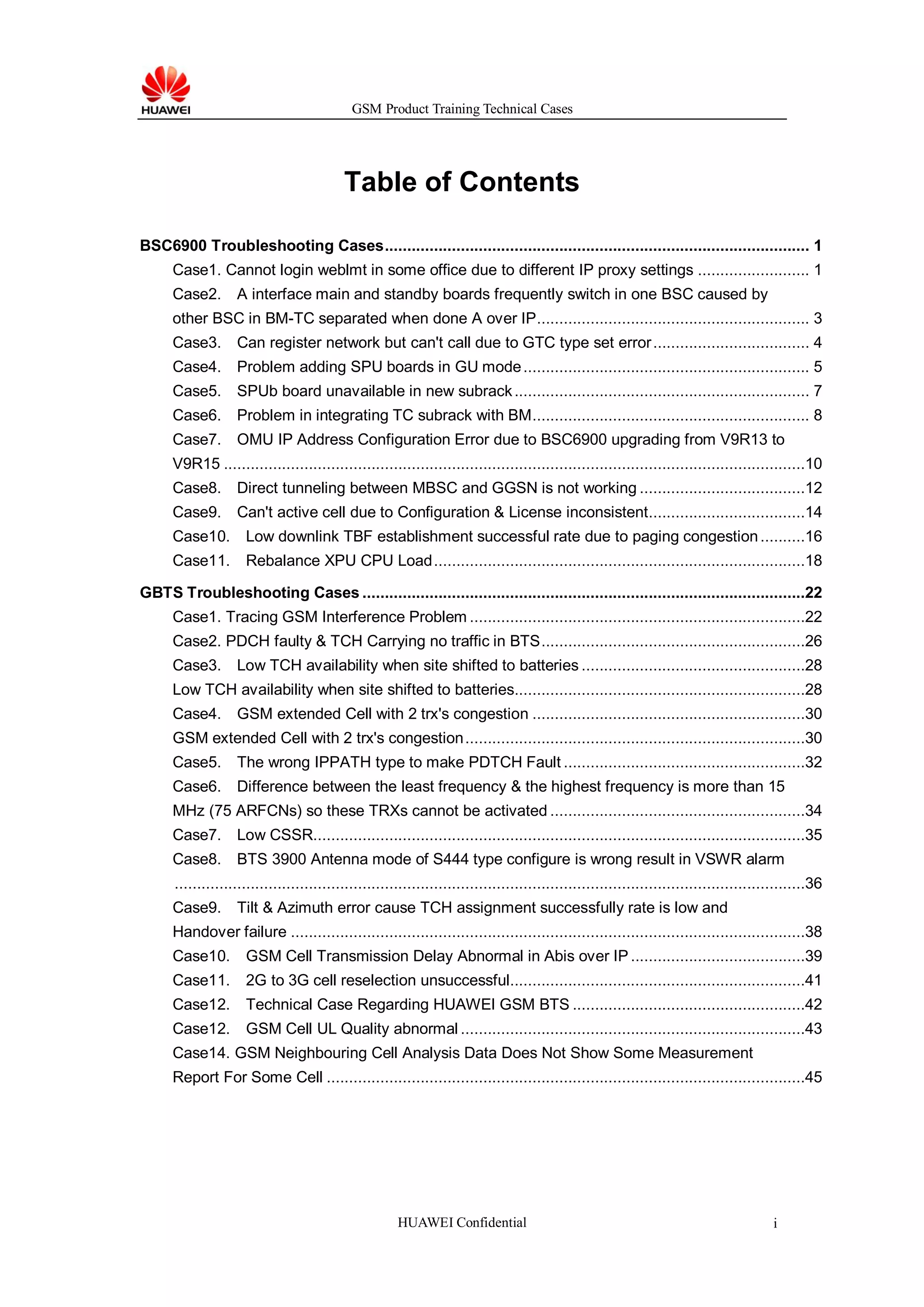 Gsm product training technical cases | PDF