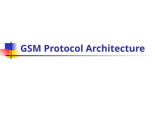 GSM_Protocol StackWhat is GSM? Nomenclature GSM Protocol Architecture ...