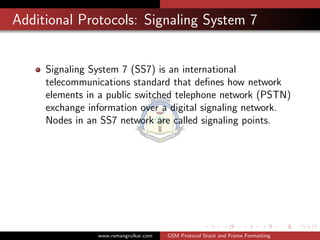 Mobile communication and computing GSM protocol stack and frame ...