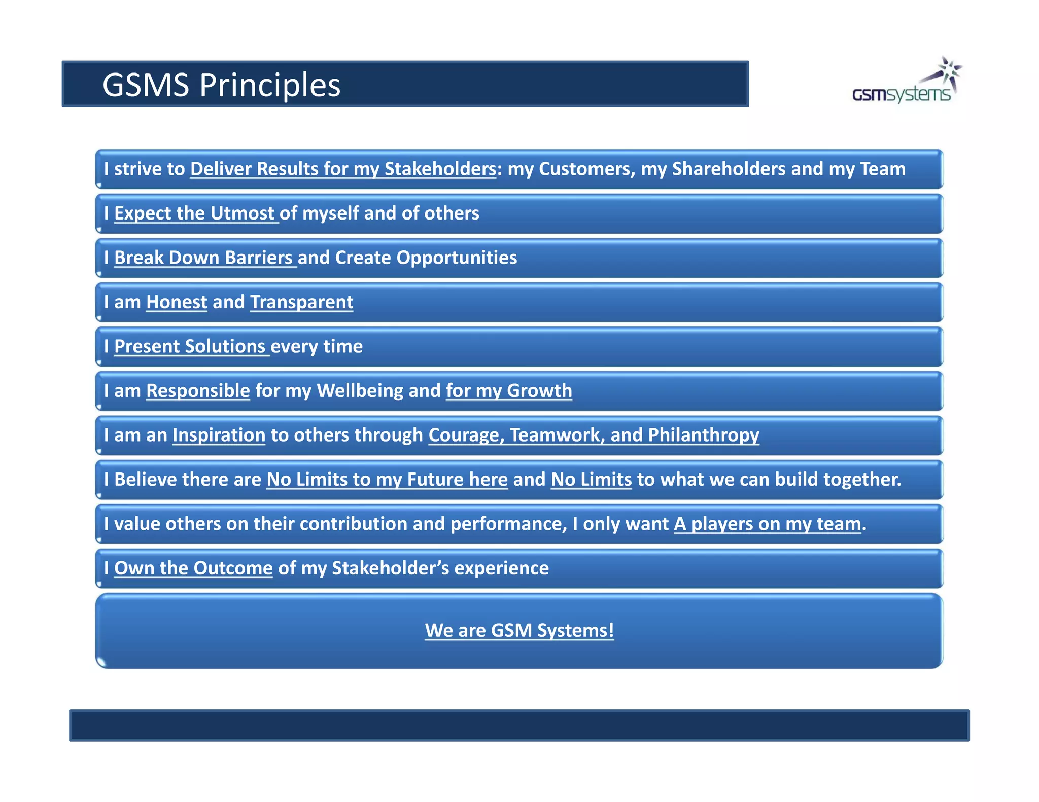 GSMS Mission, Vision, working rhythms | PPT