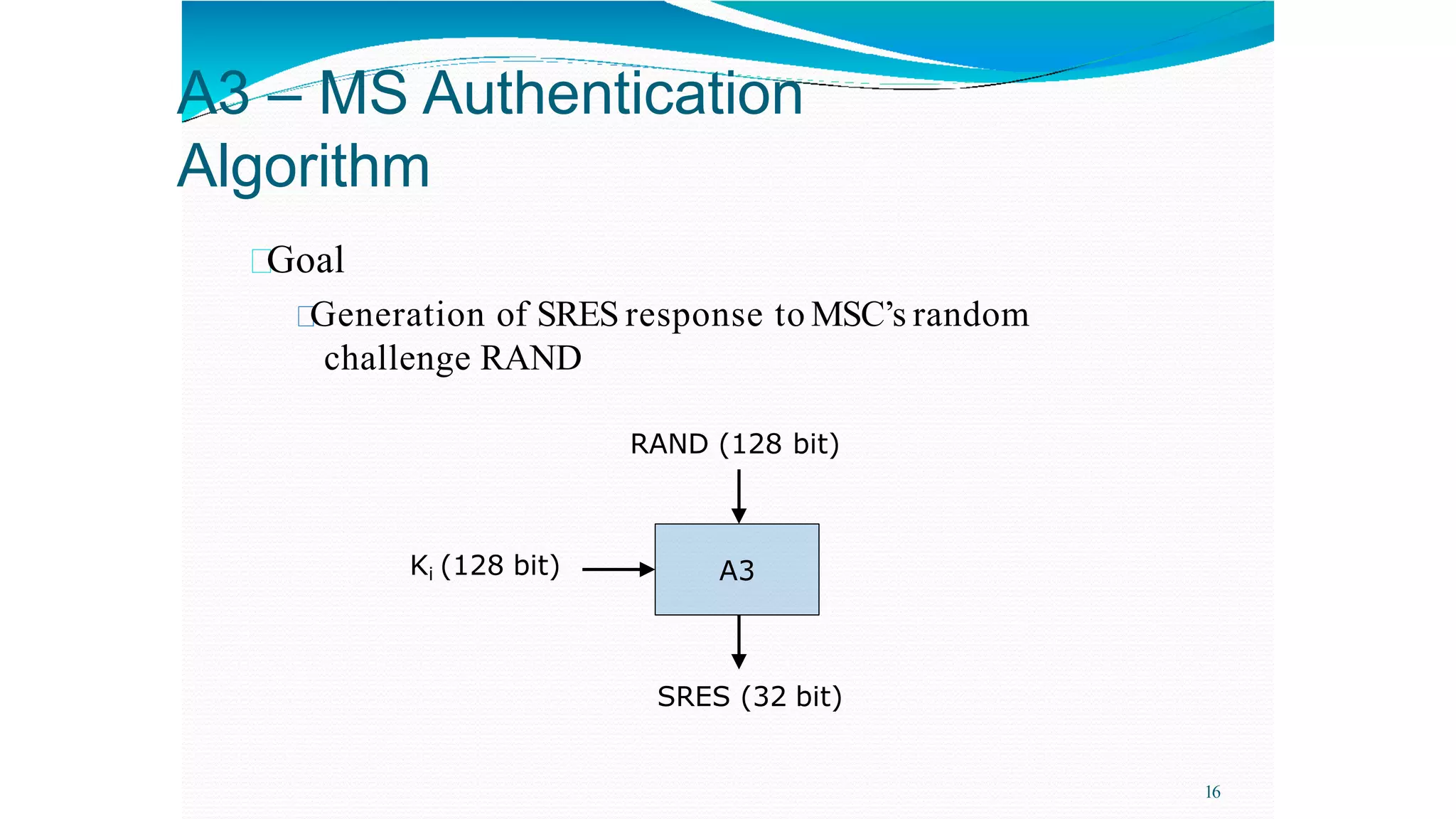Gsm security algorithms A3 , A5 , A8 | PPTX