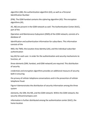 Gsm security and encryption | PDF