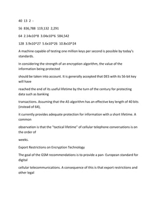 Gsm security and encryption | PDF