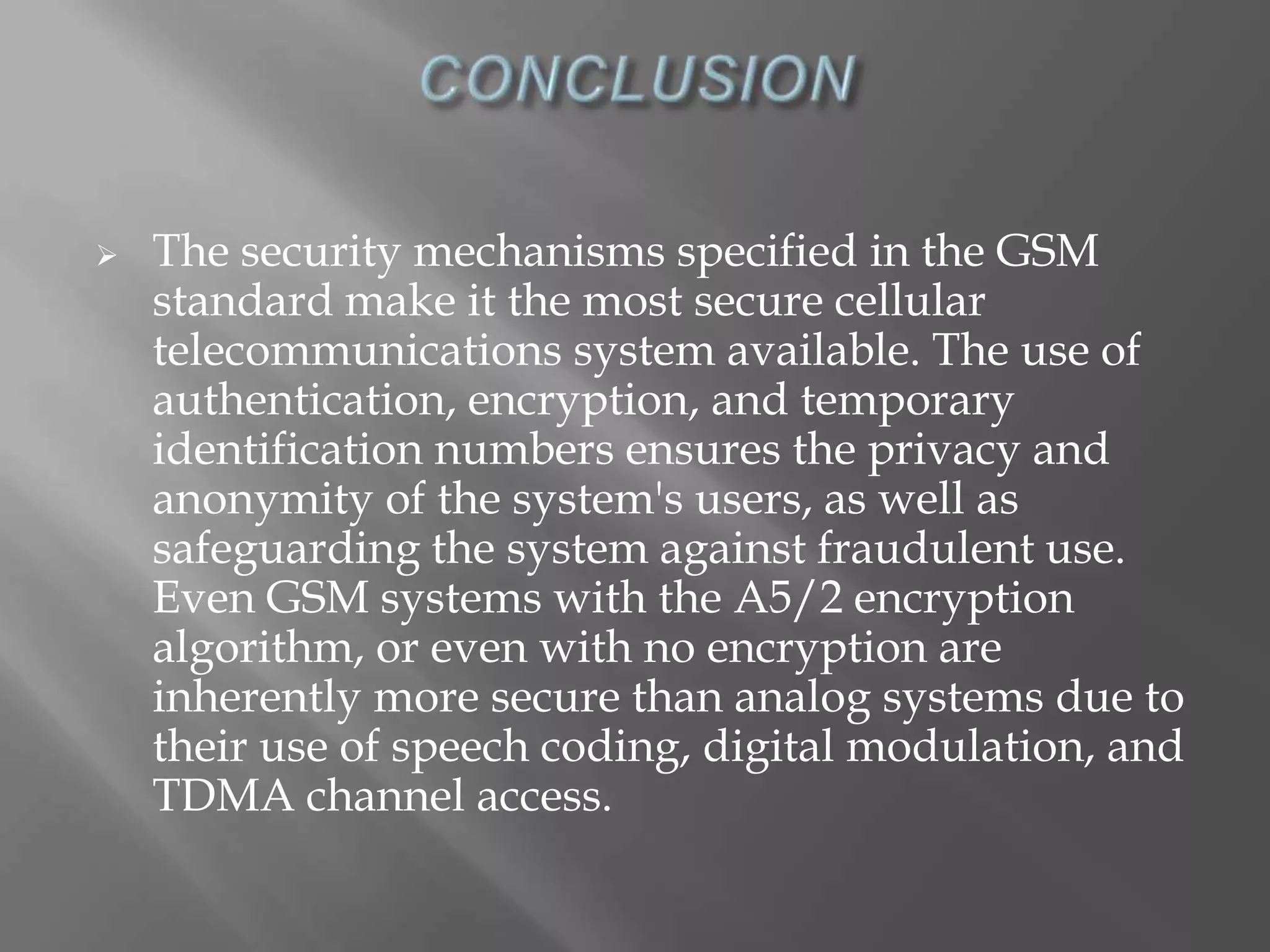 Gsm security and encryption | PPTX