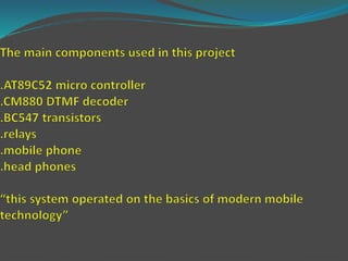 gsm based control of electrical appliances | PPTX