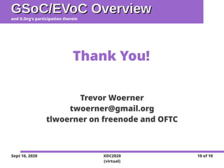 GSoC/EVoC Overview | PDF
