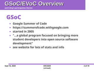 GSoC/EVoC Overview | PDF