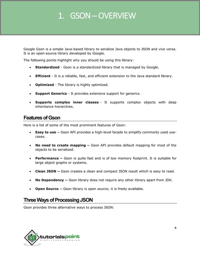 Gson tutorial | PDF