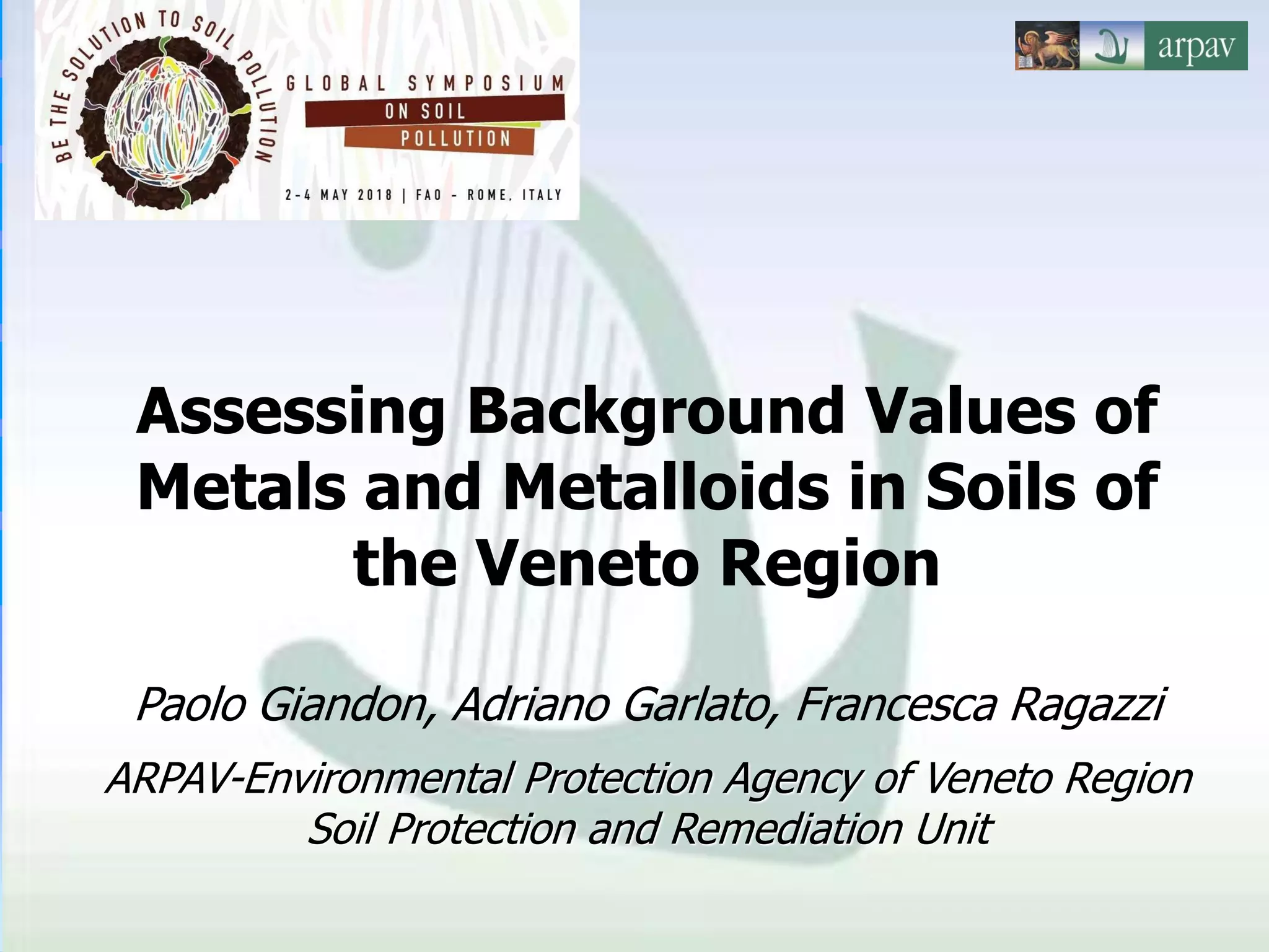 Assessing Background Values of Metals and Metalloids in Soils of the ...