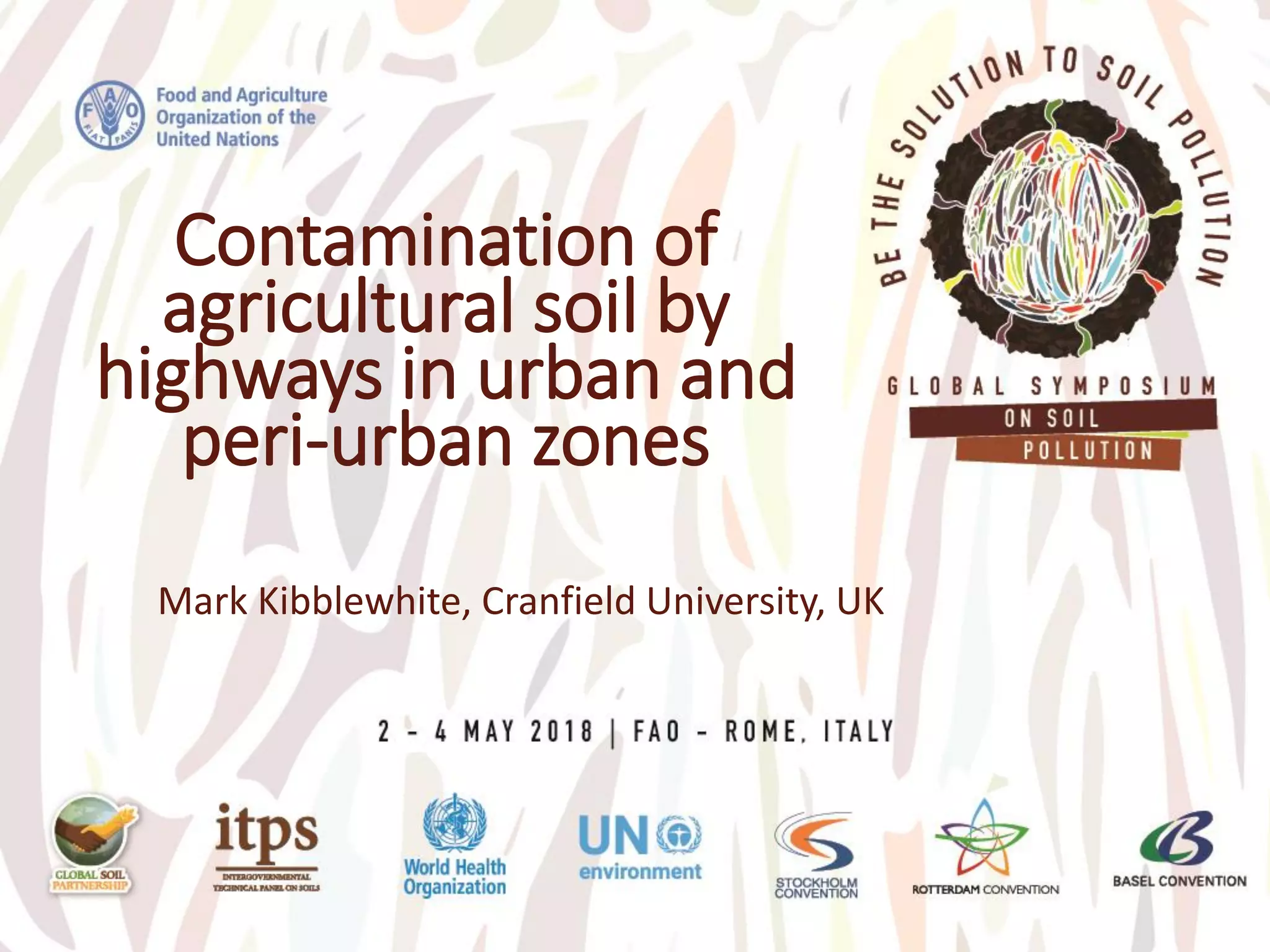 Contamination of agricultural soil by highways in urban and peri-urban ...
