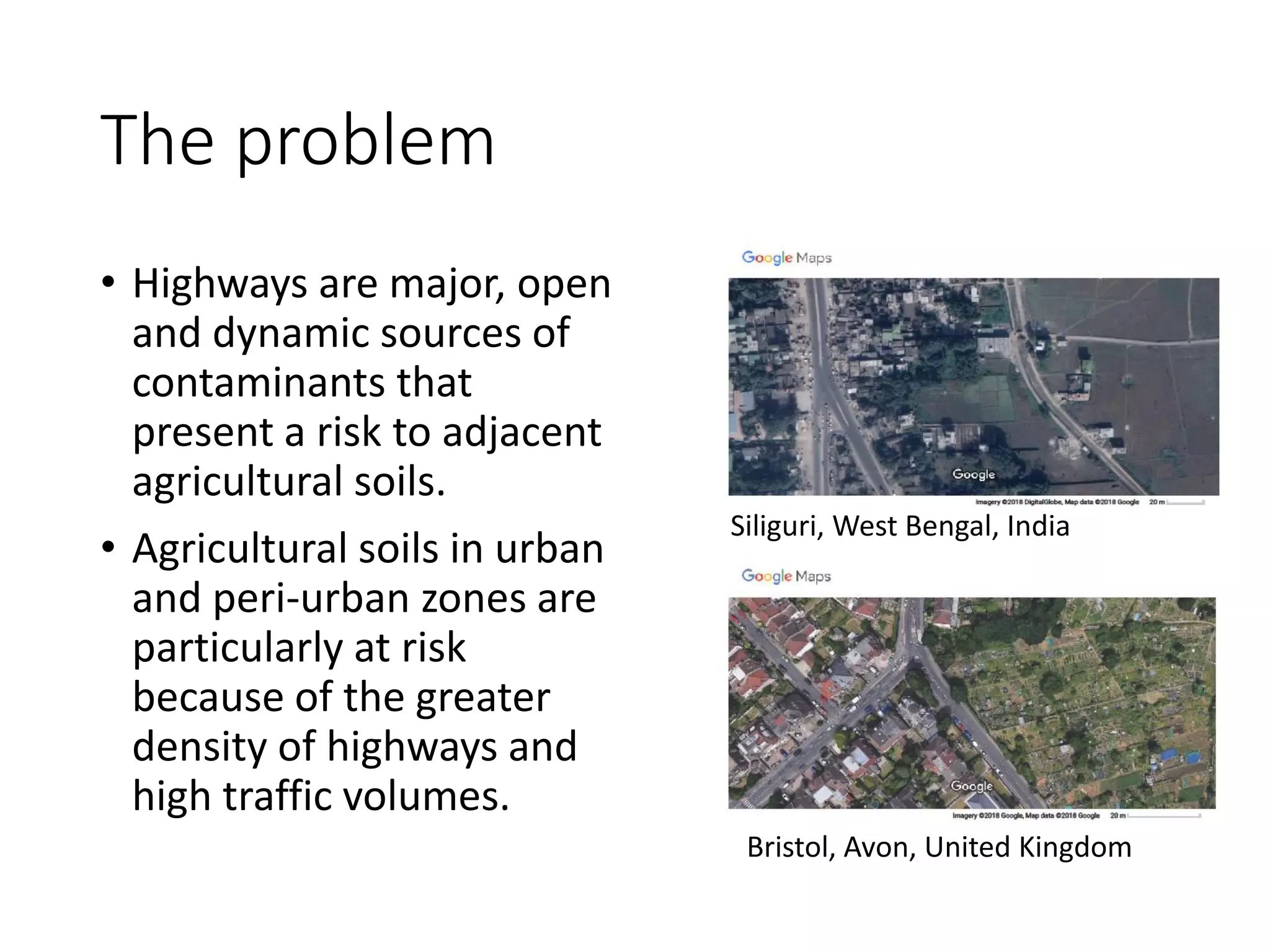 Contamination of agricultural soil by highways in urban and peri-urban ...