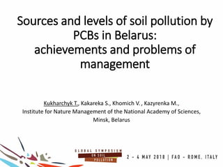Sources and levels of soil pollution by PCBs in Belarus: achievements ...