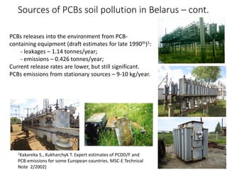 Sources and levels of soil pollution by PCBs in Belarus: achievements and problems of management ...