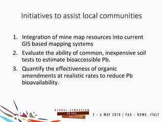 Organic Soil Amendments Ineffective for Pb Mobilization in Mine-Scarred ...
