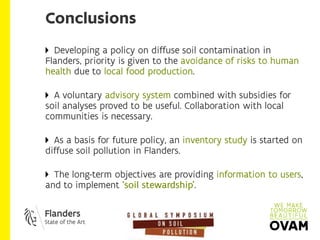 Policy on diffuse soil pollution in Flanders: human health issues and ...