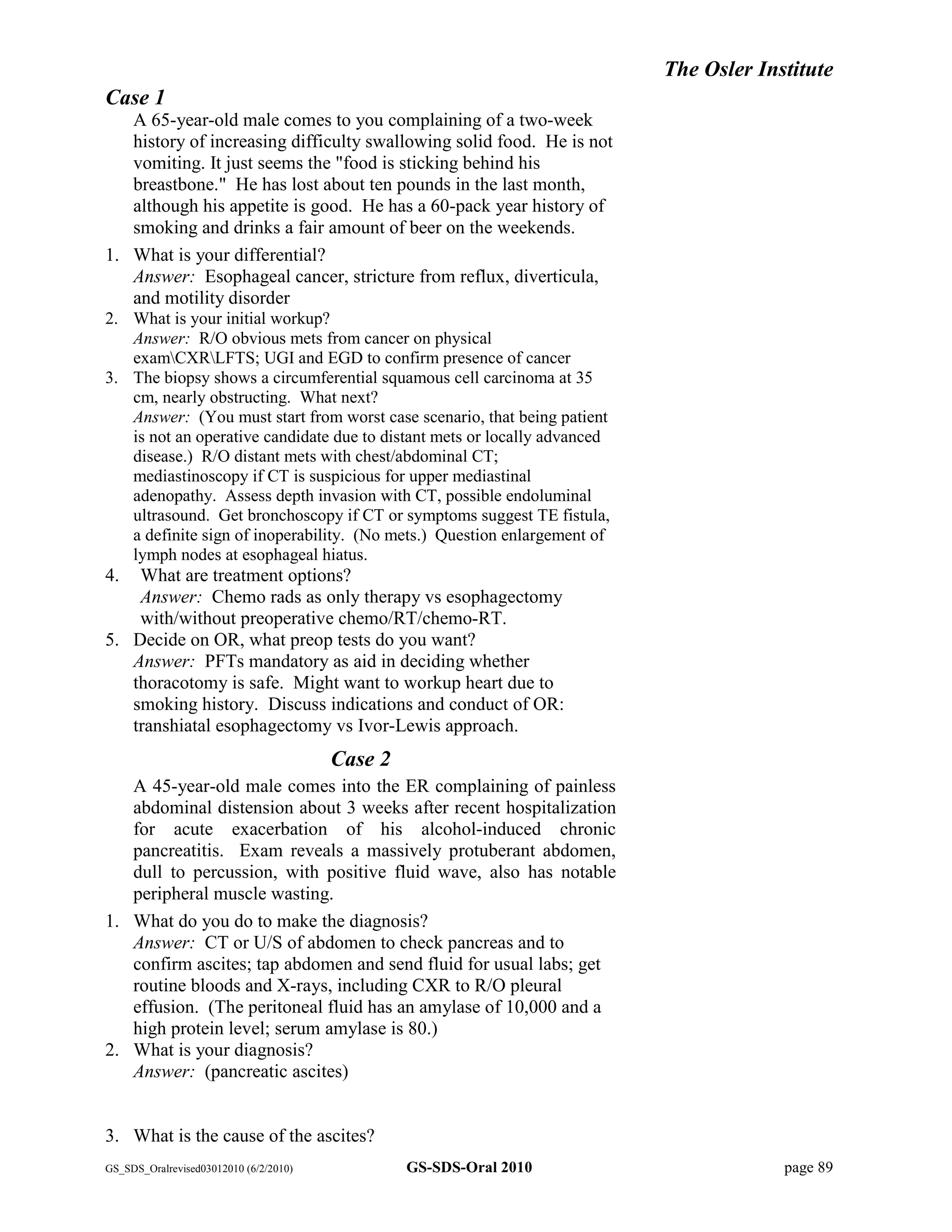 Gs oral sample | PDF