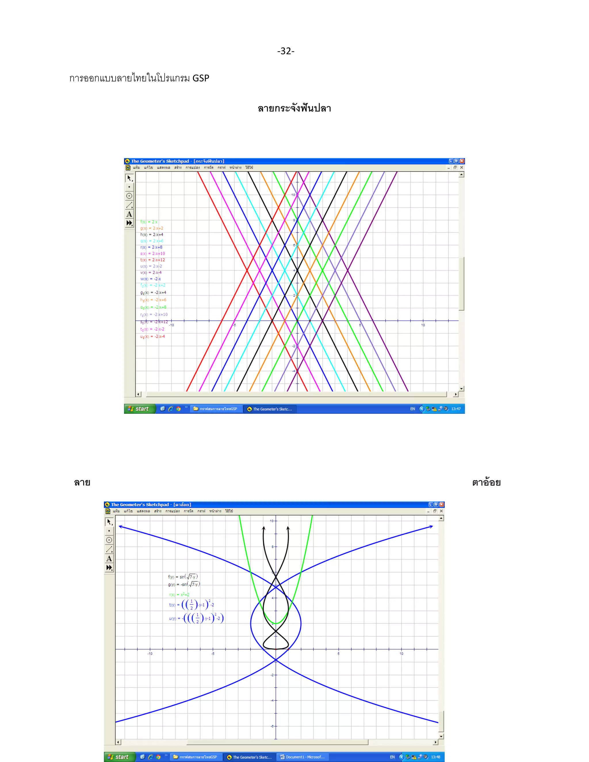 โครงงานเรื่องการใช้โปรแกรม Gsp ออกแบบลายไทย | PDF