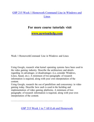 Gsp 215 Future Our Mission/newtonhelp.com