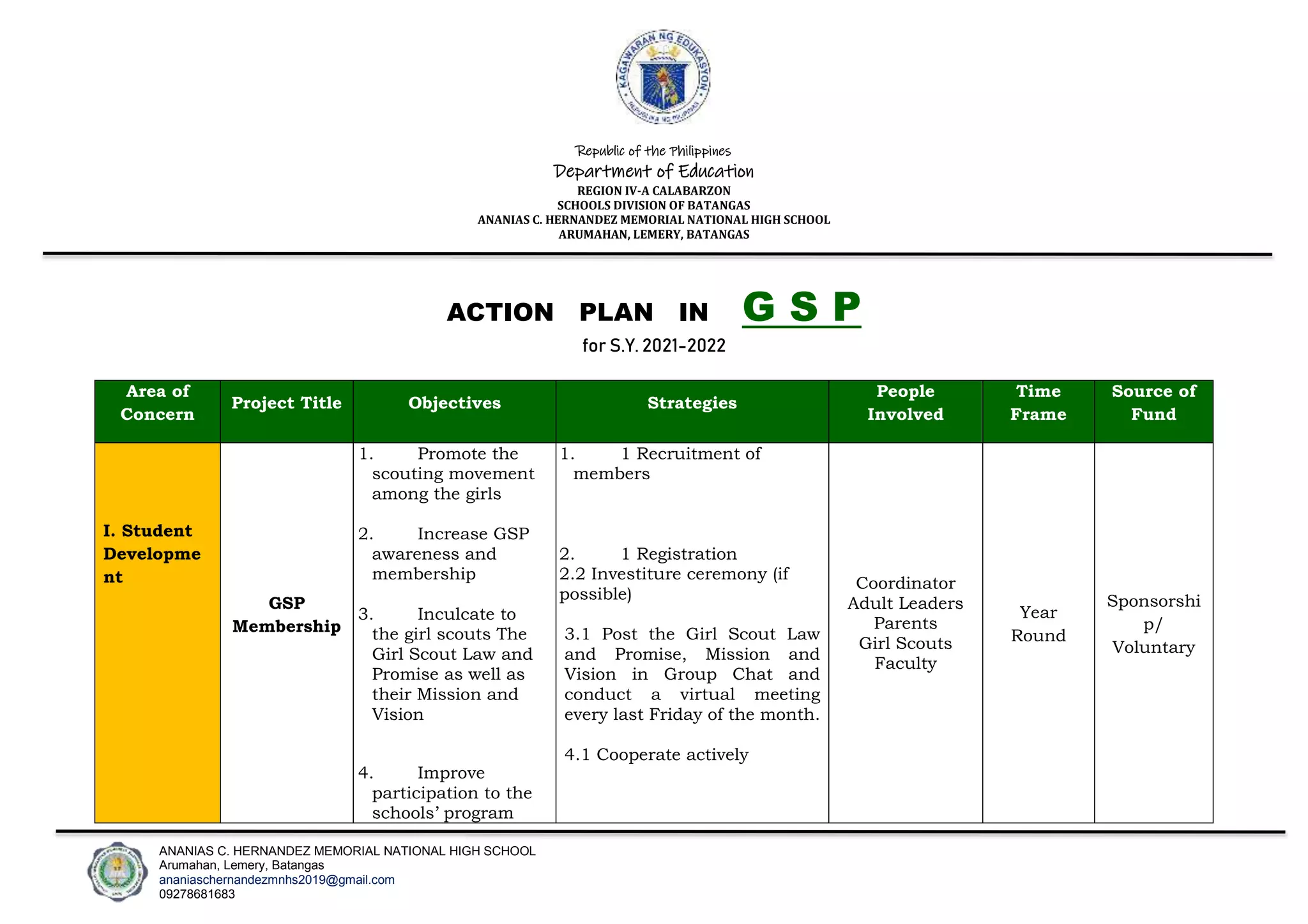 GSP Action Plan SY '21-'22.docx