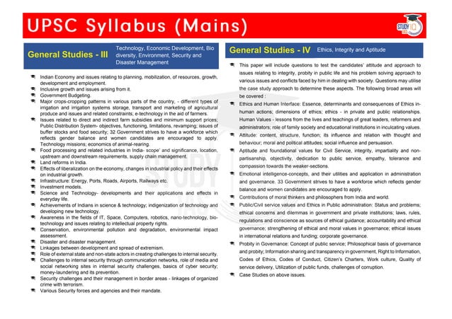 GS PAPER SYLLABUS (UPSC CSE) IAS, IFS, IPS | PPT