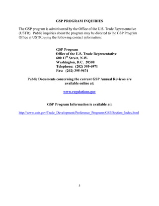 US GSP Guide | PDF