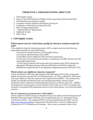 US GSP Guide | PDF