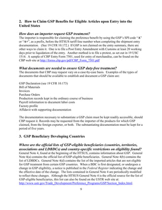 US GSP Guide | PDF