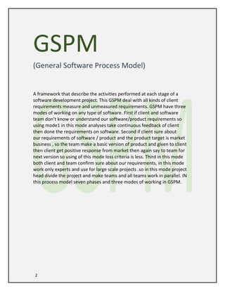 GSPM (General Software Process Model) | PDF