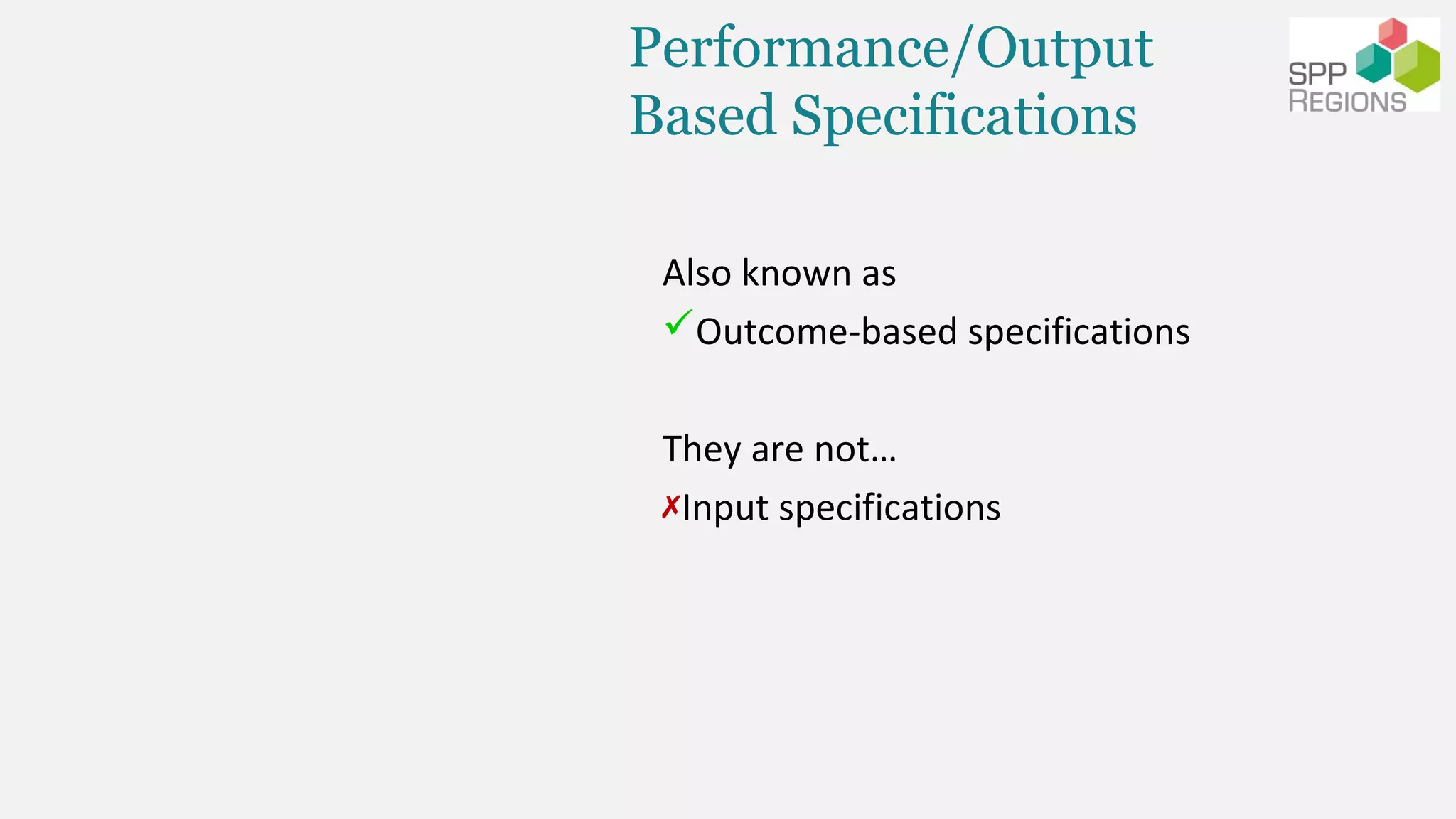 Performance/Output Based Specifications (POBS) - An introduction | PPT