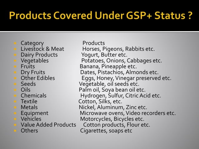 Gsp plus- impact on pakistan's economy | PPT