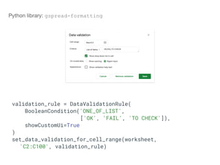 Google Sheets in Python with gspread | PPT