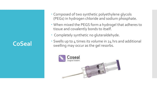 tissue sealants and hemostatic agents 00.ppsx | First Aid | Injuries