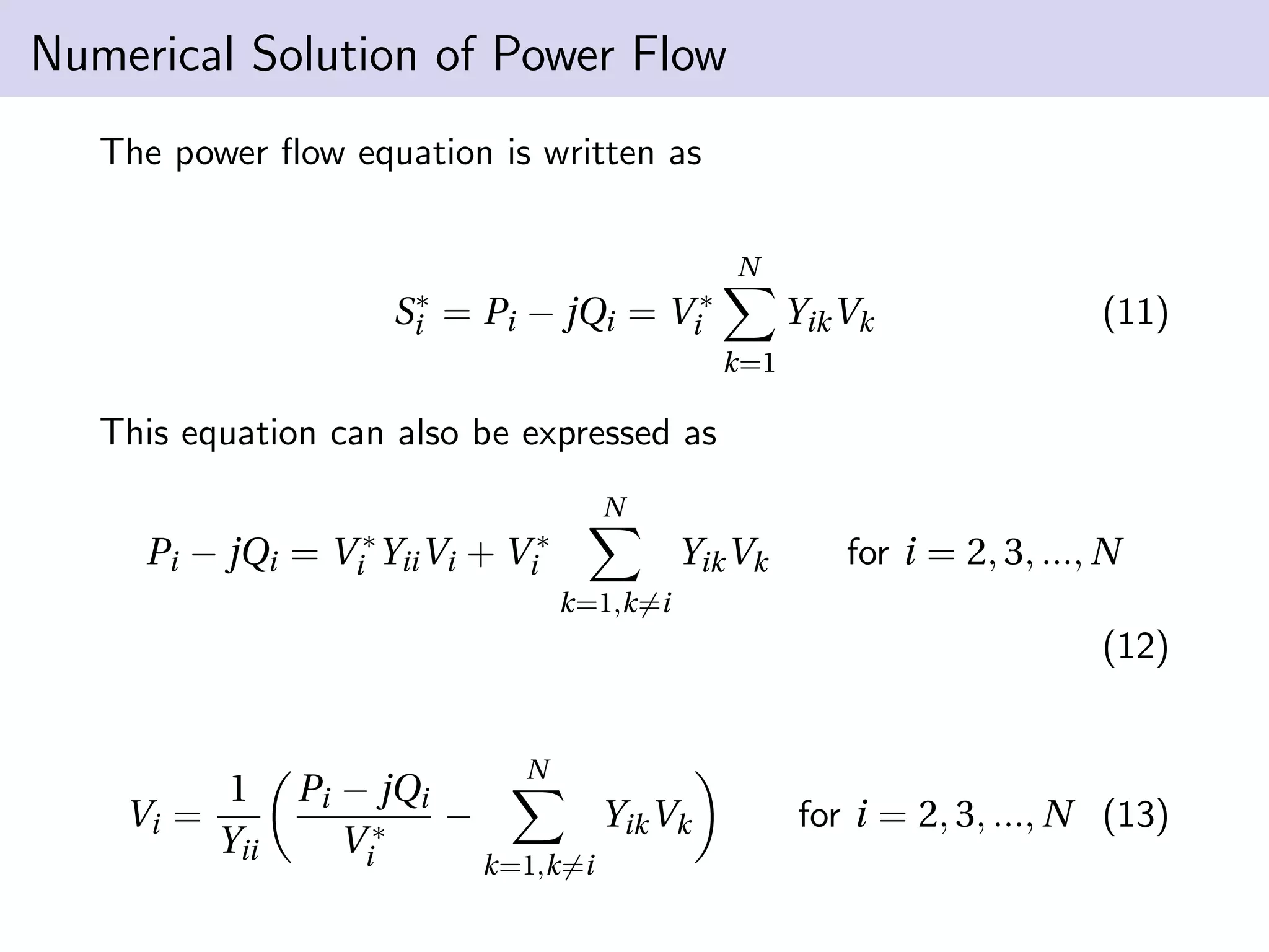 Gauss Seidel Method Of Power Flow Ppt