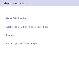 Gauss Seidel Method of Power Flow | PDF