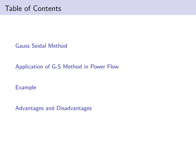 Gauss Seidel Method of Power Flow | PDF